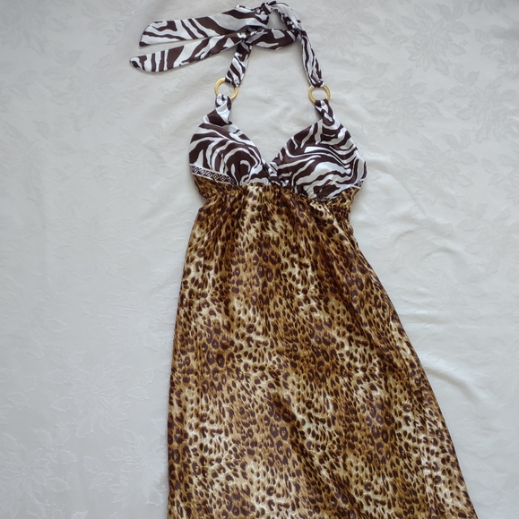 Vintage | Dresses | Vintage Leopard Halter Maxi Dress | Poshmark